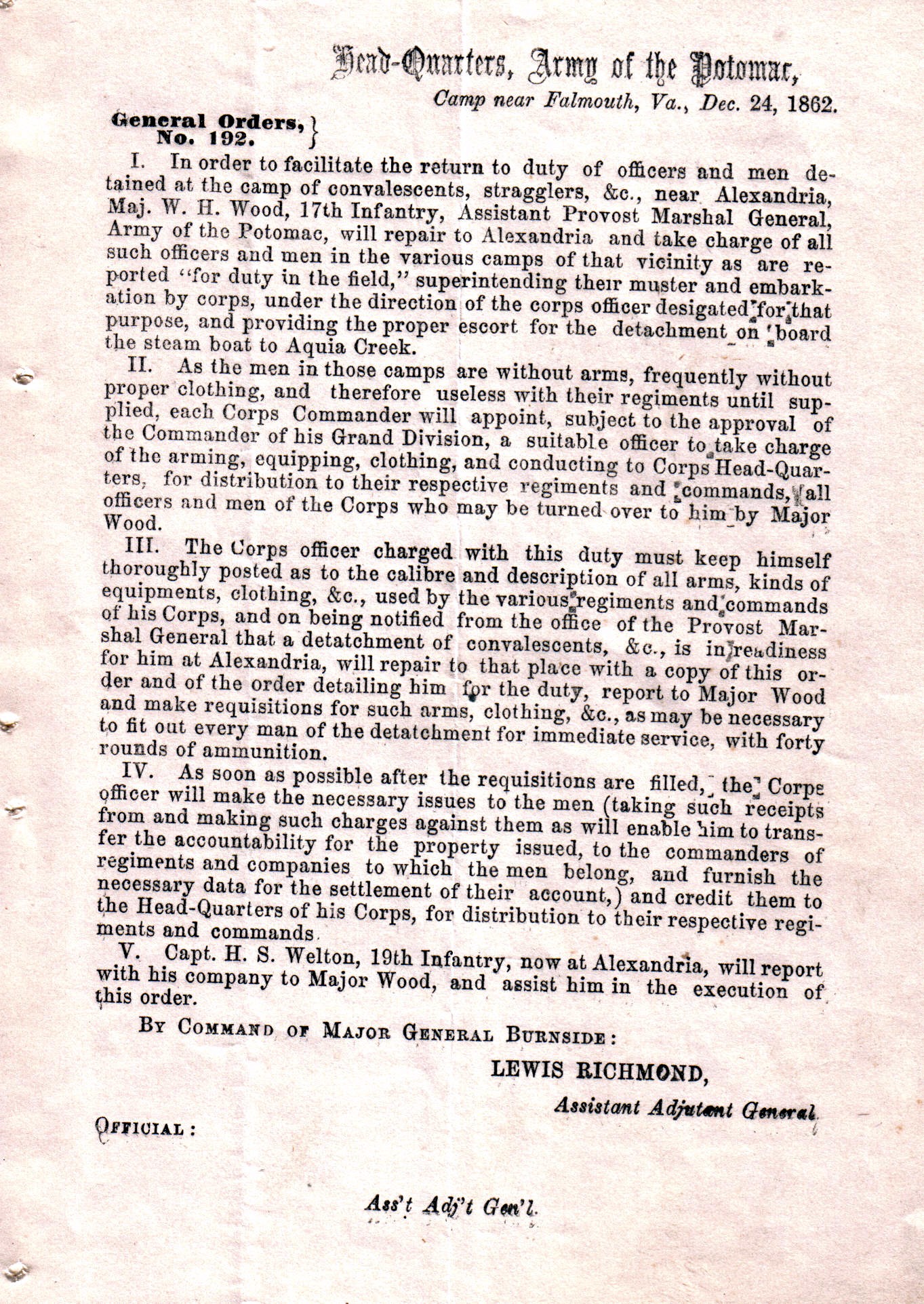 Orders from Army Headquarters - Discover Stafford